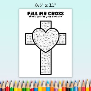 Fill My Cross Fundraiser Donation Tracker, Church Fundraising, Church ...