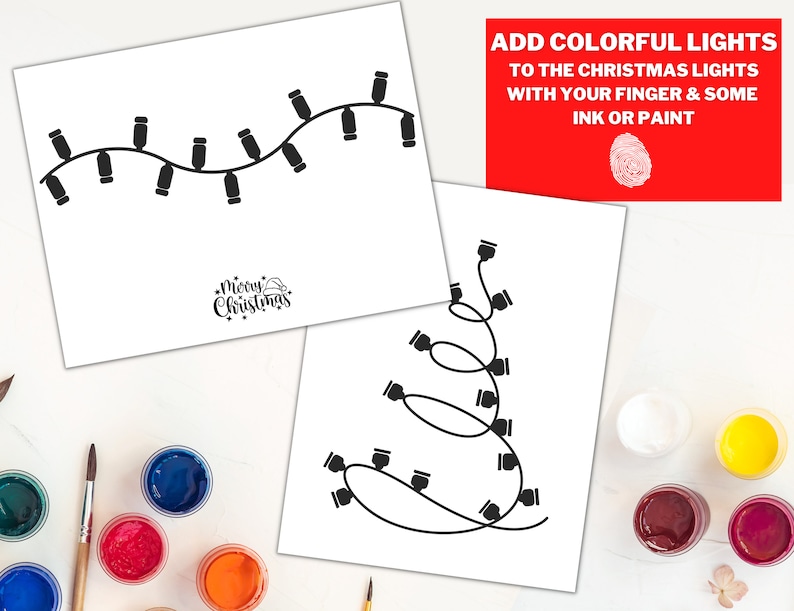 Christmas Tree Lights Fingerprint Craft, Thumbprint Craft for Kids ...
