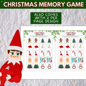Christmas Memory Game, Kids Memory Christmas Game, Printable Christmas ...