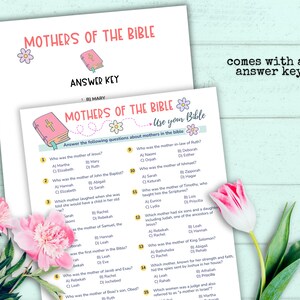 Mothers of the Bible Trivia Game, Women of the Bible Matching Game ...