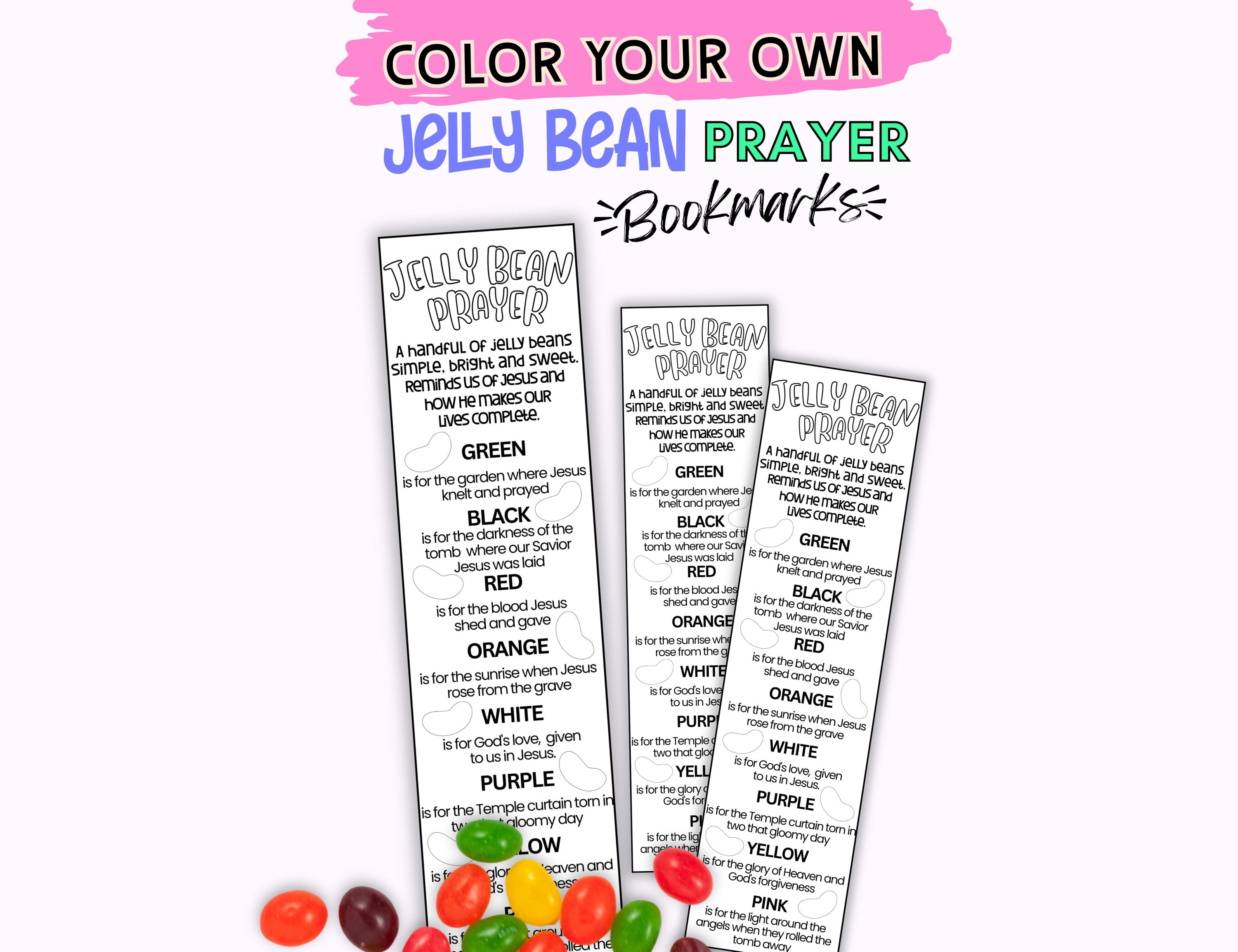 Jelly Bean Prayer, Jelly Bean Poem Printables, Easter Bookmarks for ...