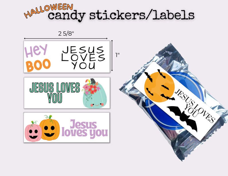 Christian Halloween, Printable Stickers Labels for Candy, Christian ...