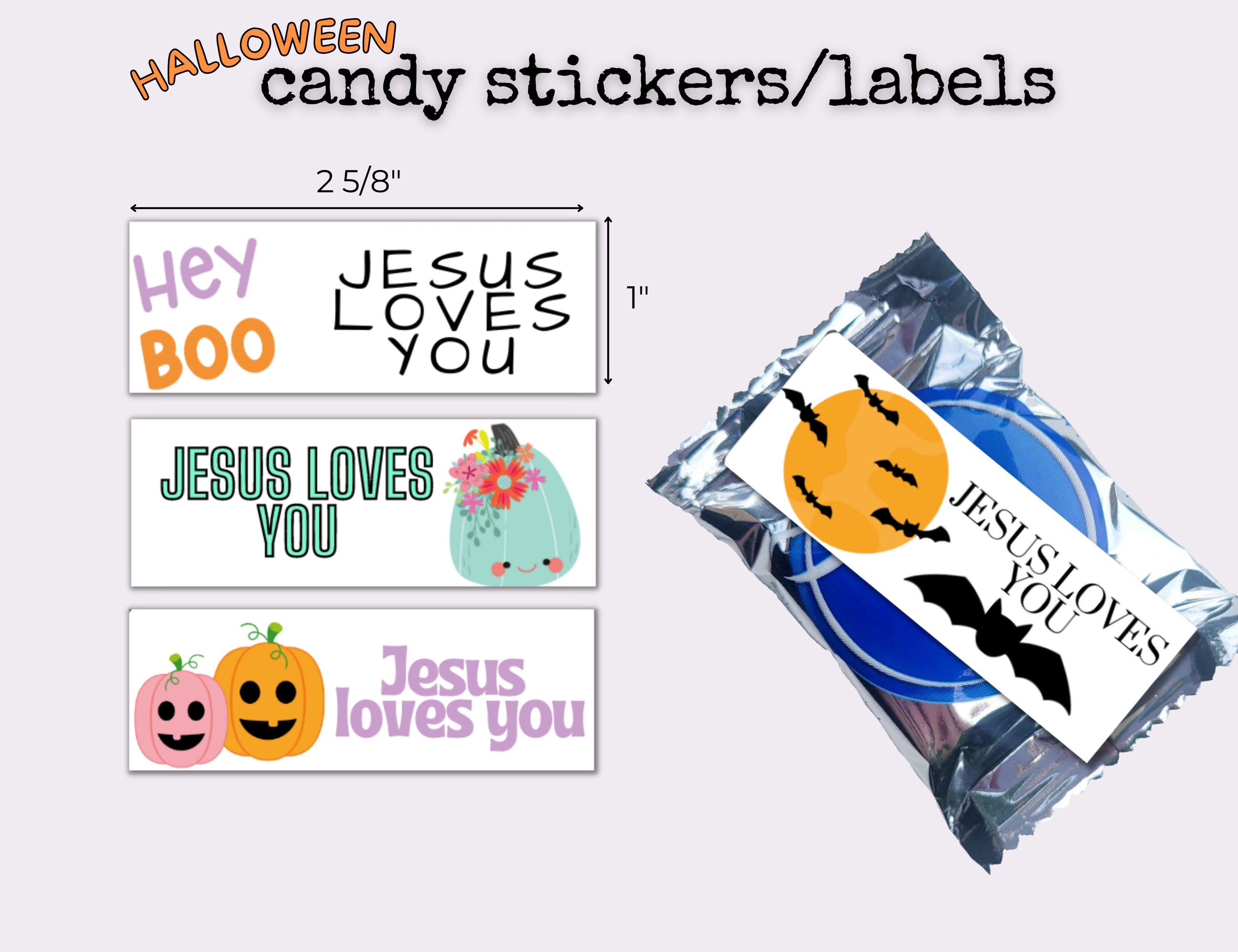 Christian Halloween, Printable Stickers Labels for Candy, Christian ...