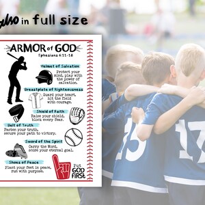 Armor of God Sports Card for Baseball, Christian Sports Prayer for Kids ...