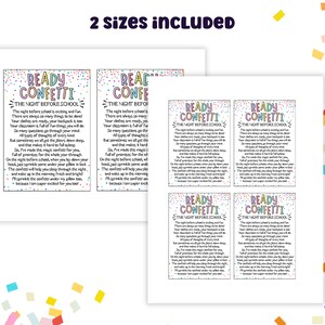 Ready Confetti Back to School Printable Tags, Night Before School Gift ...