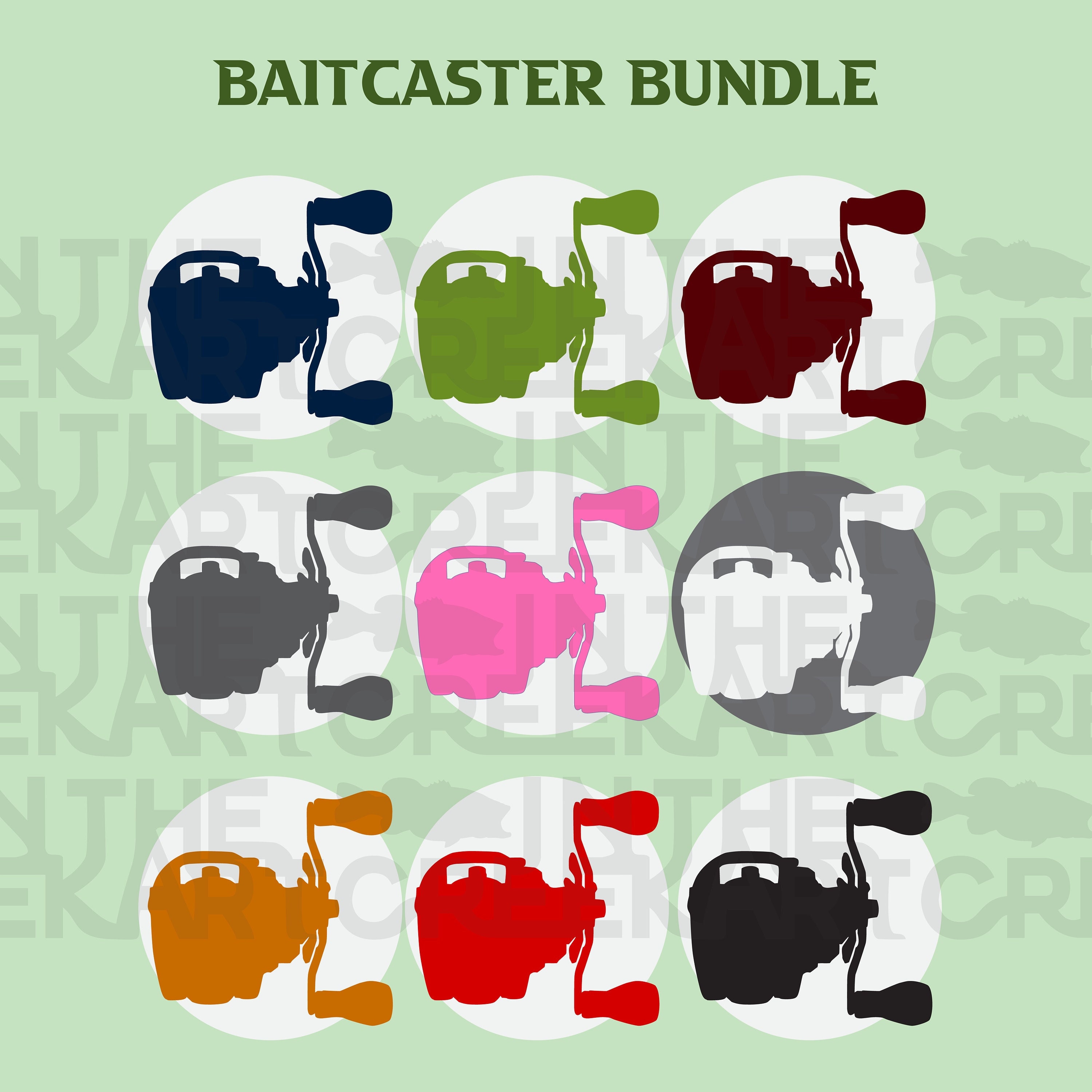 Baitcaster Reel SVG Bass Fishing Gear for Bumper Stickers Clothing - Etsy