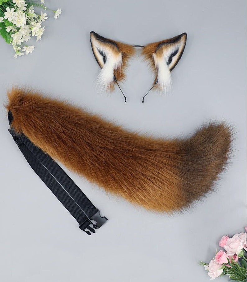 Fox Ears And Tail Set Cosplay Wolf Ears And Tail Set Cosplay Fox Ears Accessories Faux Fur