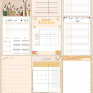 Teacher Class Planner/ Organiser 2024-2025 Calendar Note Keeping - Etsy
