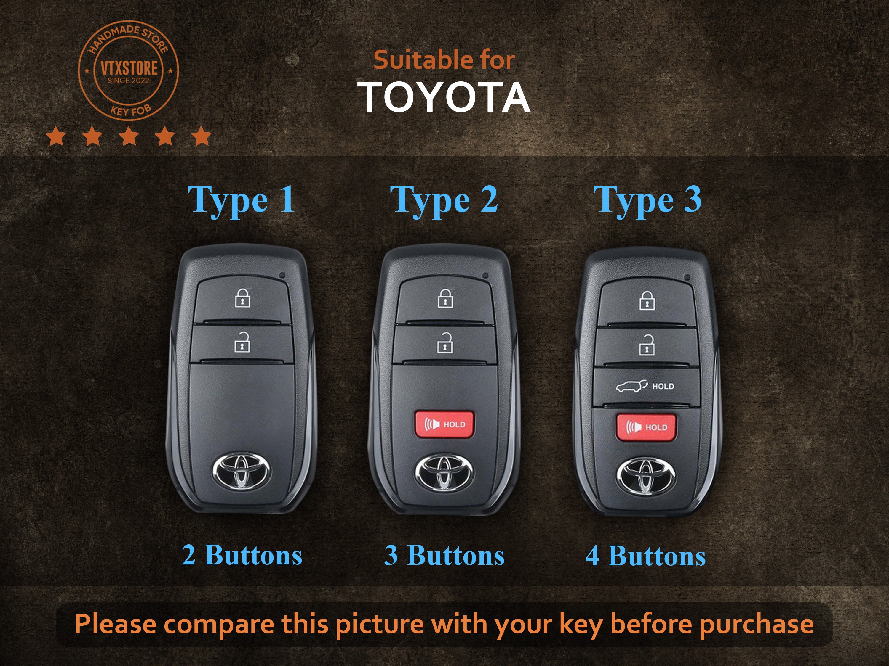 Toyota Corolla Cross 2022 2023 Leather Key Fob Cover, Toyota Cross Key ...
