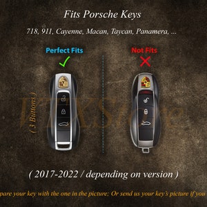 Porsche Car Key Cover Leather Protector Case for Keyless Remote Entry ...