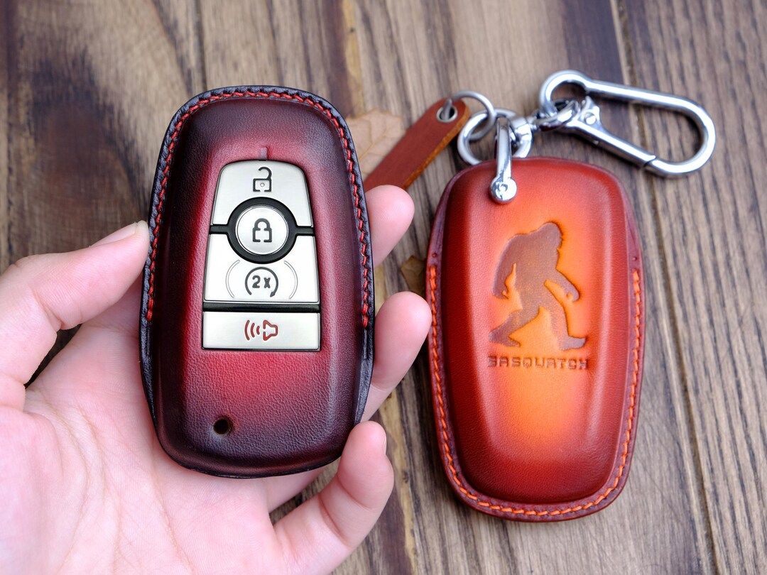 Handcrafted Leather Key Fob Cover for Ford Bronco, Customized Leather ...