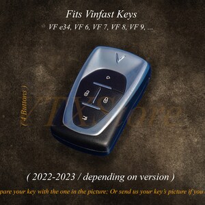 Leather Key Fob Cover for Vinfast VF E34, Custom Keychain for Vinfast ...