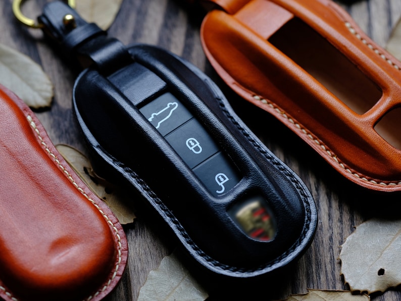 Porsche Car Key Cover Leather Protector Case for Keyless Remote Entry ...