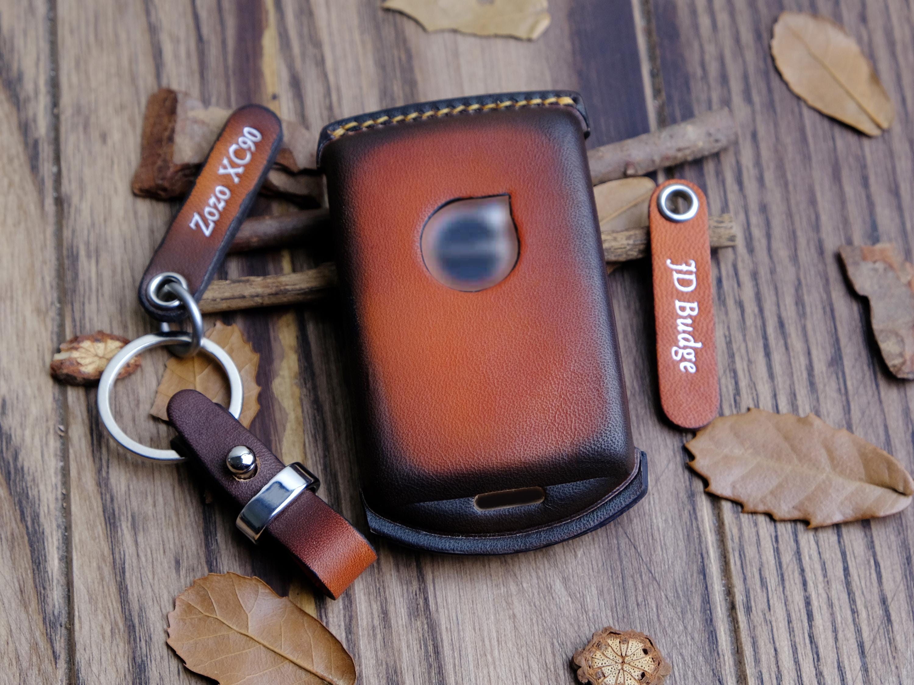 Volvo Key Fob Cover (patina), Handcraft Leather Key Case for XC60 XC40 ...