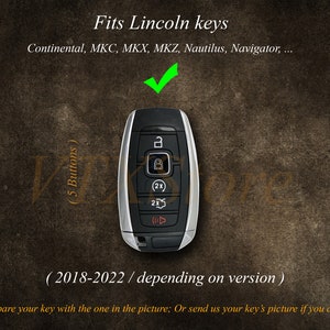 Personalized Leather Key Fob Cover for Lincoln Navigator, Continental ...