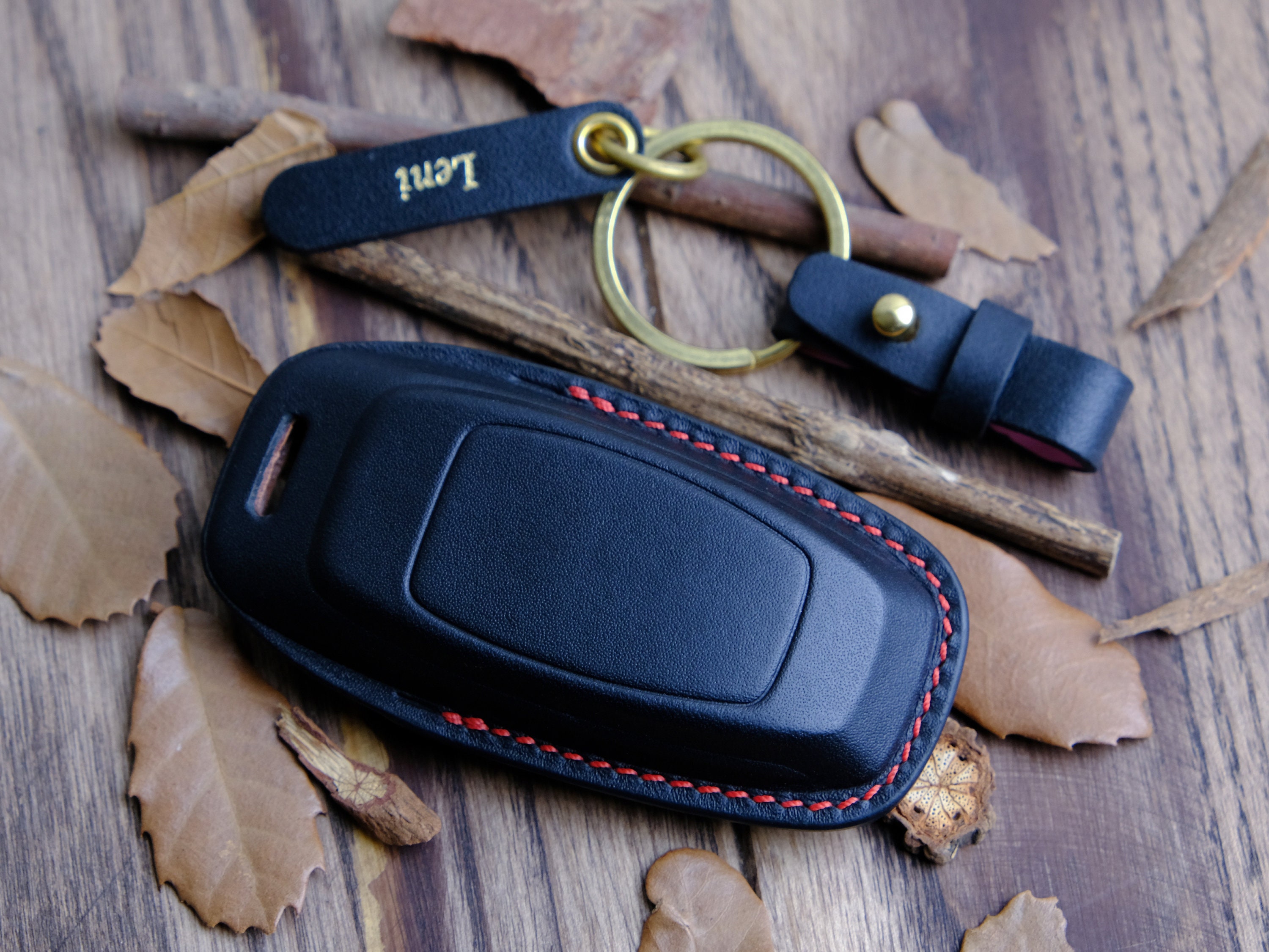 Handcraft Leather Key Case for A8, E-tron, Custom Key Fob Cover ...