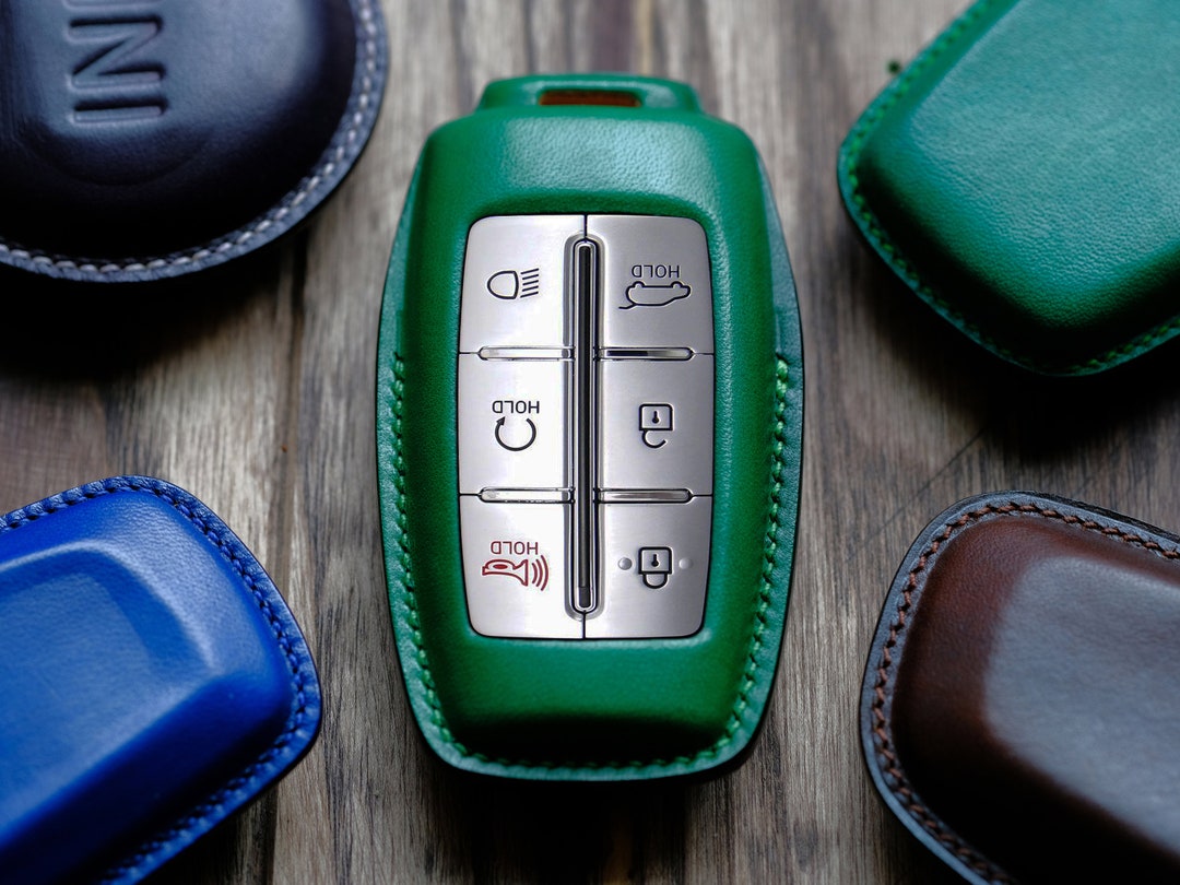 Personalized Leather Key Fob Cover for Genesis G70, G80, GV80, G90 ...