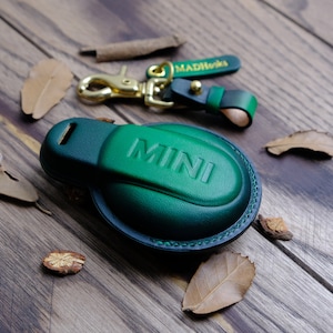 2023 2024 Mini Cooper S JCW Key Fob Cover, Leather Key Case for Keyless ...