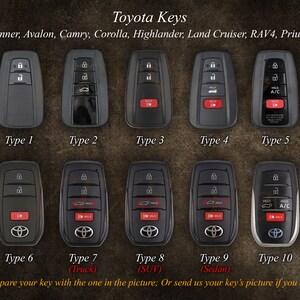 Toyota RAV4 Key Fob Cover, Leather Key for 2023 RAV4, Toyota Keychains ...