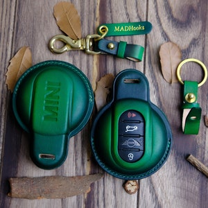 2023 2024 Mini Cooper S JCW Key Fob Cover, Leather Key Case for Keyless ...