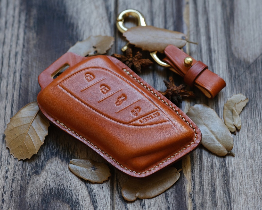 Personalized Leather Key Cover for Lexus, Protector Case for Keychain ...