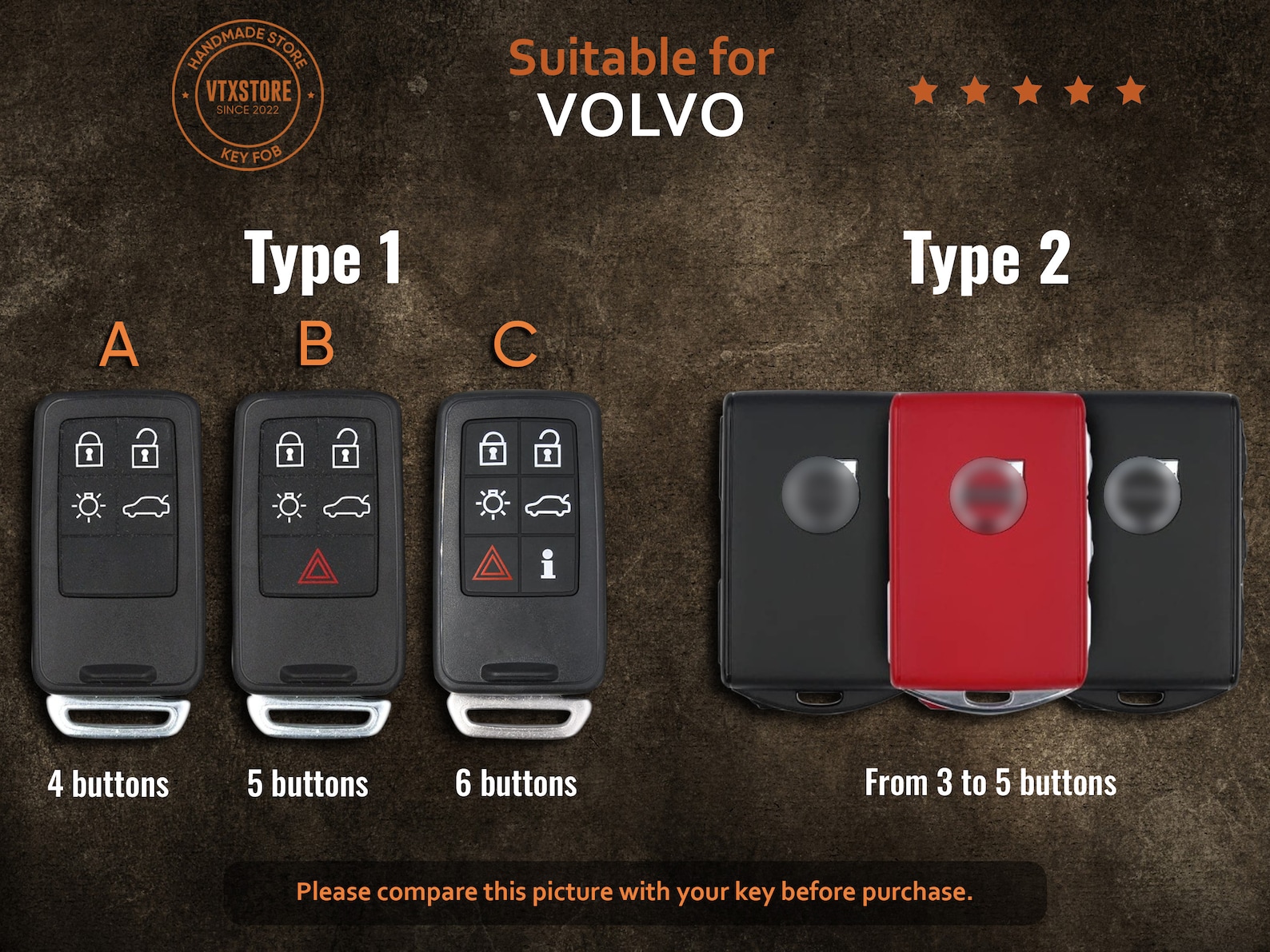 Volvo S60 Key Fob Cover, Personalized Keychain for XC40, XC60, XC90 ...