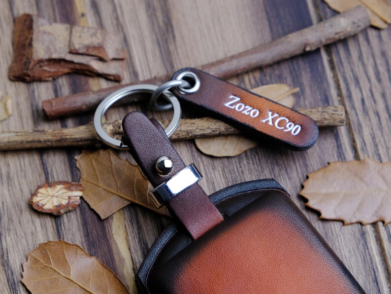 Volvo Key Fob Cover (patina), Handcraft Leather Key Case for XC60 XC40 ...