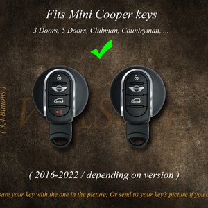 2023 2024 Mini Cooper S JCW Key Fob Cover, Leather Key Case for Keyless ...