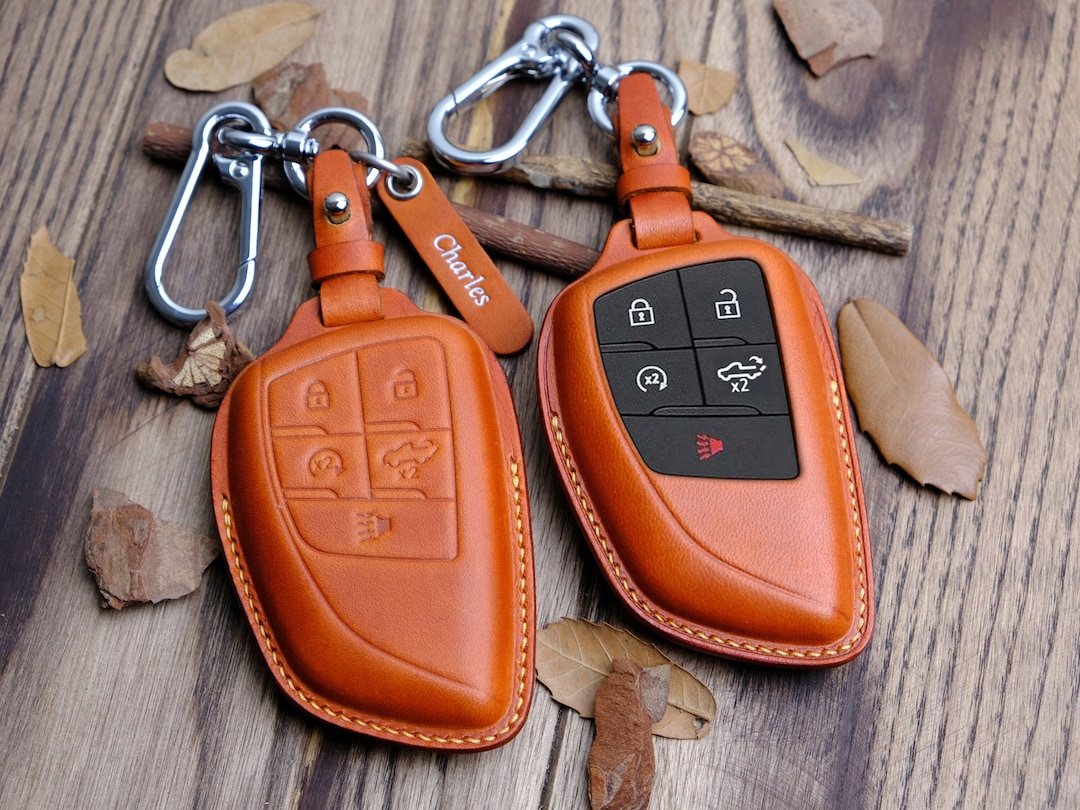 Chevrolet Silverado Key Fob Cover, Handmade Leather Smart Key Cover for ...