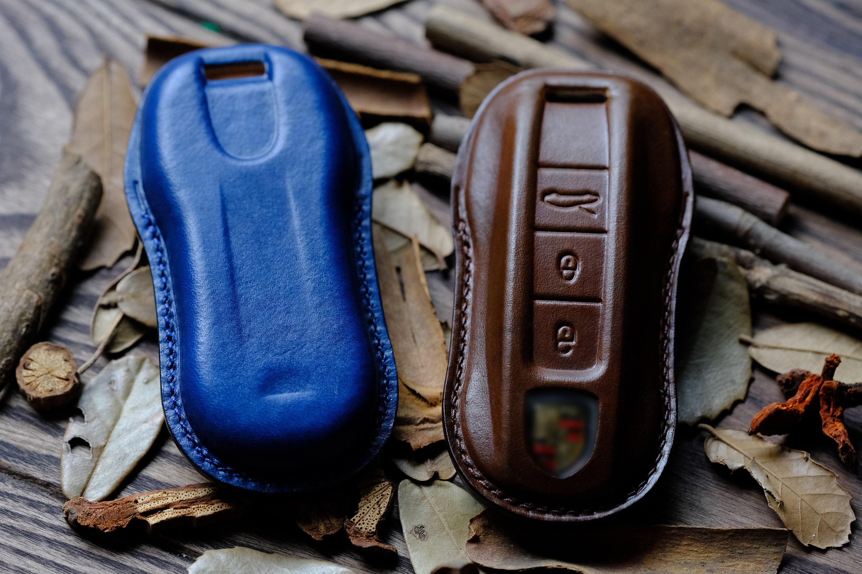 Porsche Key Cover 718 911 Taycan Macan Cayenne ... Leather Key Case for ...