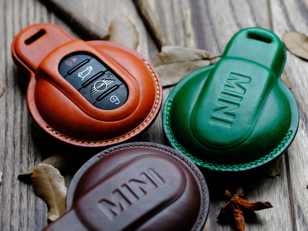 Personalized Leather Key Fob Cover for Mini Cooper One S JCW Countryman ...