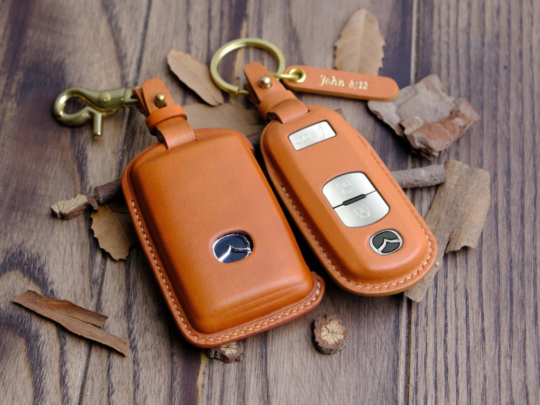 Leather Key Fob Cover for Mazda 3, 6, CX-5, CX-9, CX30, MX-5 ...