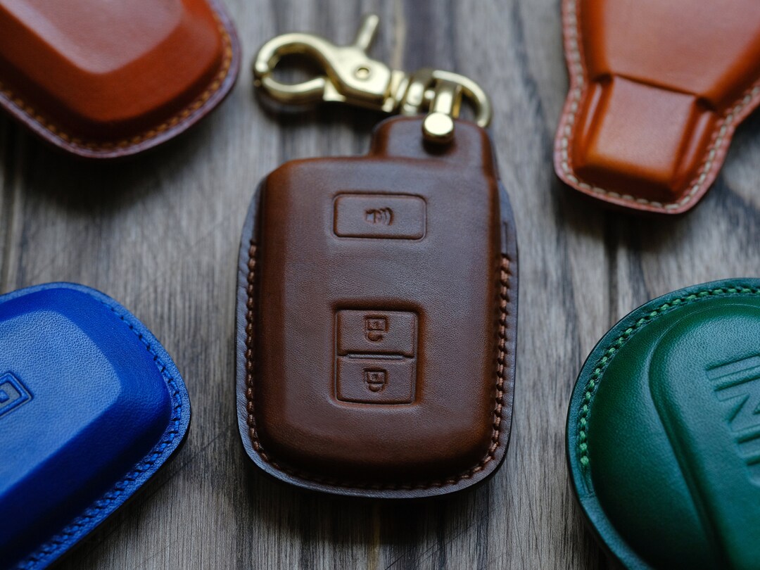 Custom Leather Key Fob Cover for Toyota Land Cruiser, Highlander ...