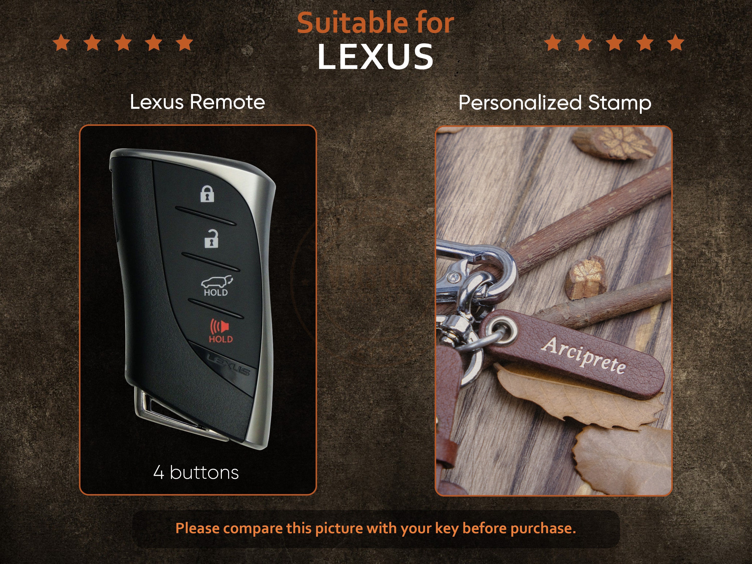 Customized Lexus Key Fob Cover UX200 | UX250 | RX350, Italian Veg ...