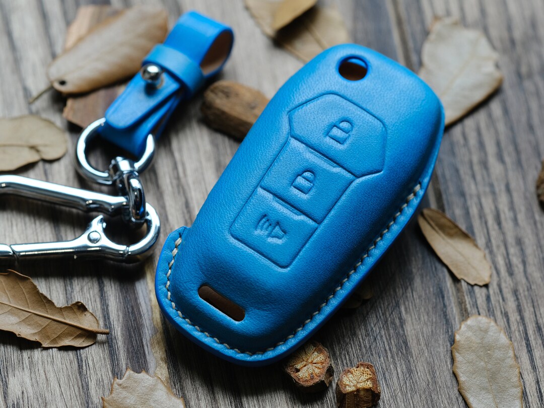 For Ford Flip Key Leather Key Fob Cover Case Ford Bronco Ecosport ...