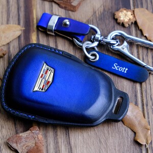 Handmade Leather Cadillac XT4 Key Fob Cover, Leather Key Case for ...