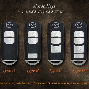 Mazda 3 6 MX-5 CX-3 CX-5 CX9 Key Fob Cover Leather Protector Case for ...