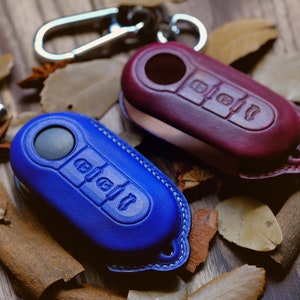 FIAT Key Fob Cover, Leather Key Case for FIAT 500, Panda, Punto, Bravo ...