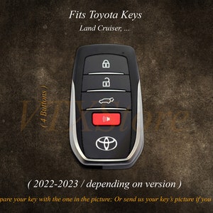 Toyota Land Cruiser 2022 2023 Leather Key Fob Cover (4 Buttons), Toyota ...