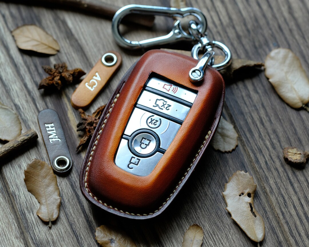 5 Buttons FORD LINCOLN Key Fob Cover, Leather Key Fob Cover, Ford ...