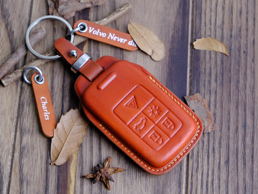 Handcrafted Leather Volvo Key Fob Cover for Volvo XC70, Handmade ...