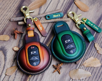 2023 2024 Mini Cooper S JCW Key Fob Cover, Leather Key Case for Keyless ...