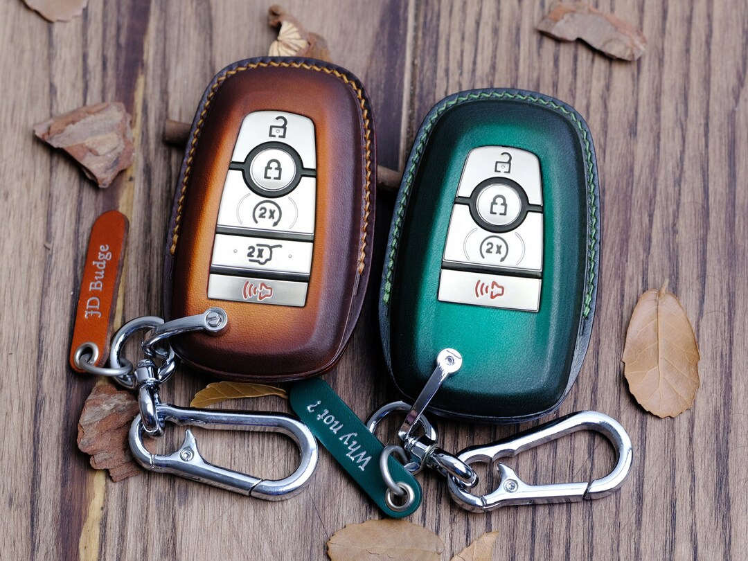 Ford Edge Key Fob Cover 3, 4, 5 Buttons, Leather Key Fob Covers for ...