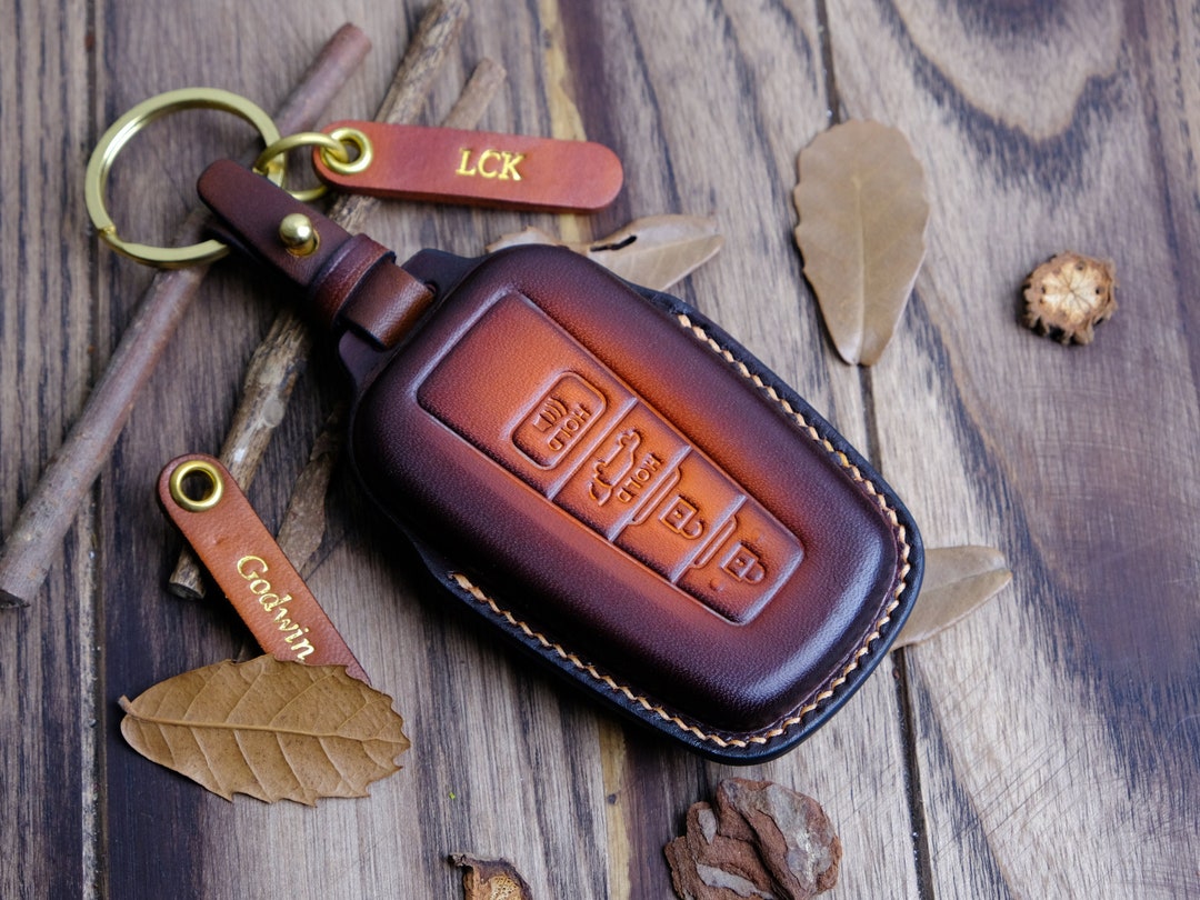 Toyota RAV4 Key Fob Cover (patina Color), Handcraft Leather for Toyota ...
