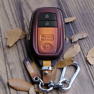 Toyota Corolla Cross Key Fob Cover (patina), Handcarft Leather Key Case ...