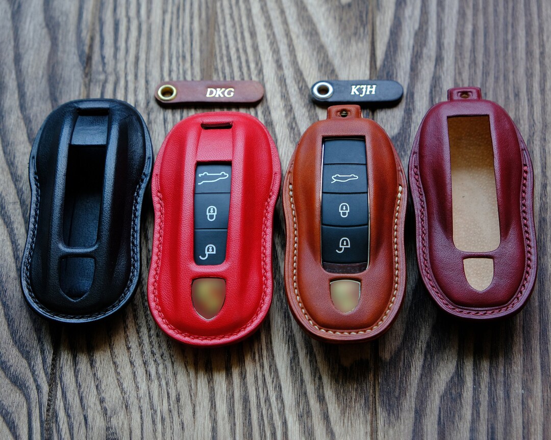 Porsche Key Fob Cover, Leather Key Case for 718 911 Boxter Cayenne ...