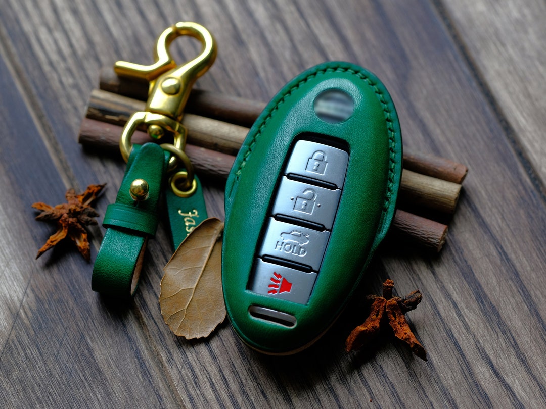Leather Key Fob Cover for Nissan Altima, Armada, Kicks, Maxima, Murano ...