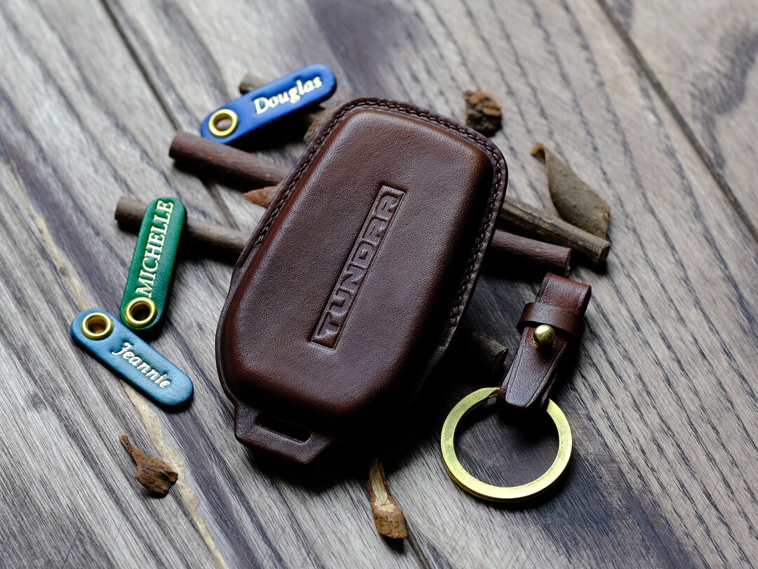 Custom Leather Key Case for Keyless Entry Key Fob Remotes Toyota Tundra ...