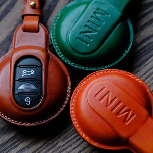 Personalized Leather Key Cover for Mini Cooper Countryman, Clubman, 3 ...