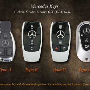 Mercedes All Type Key Fob Cover, Leather Key Case for Mercedes C E G M ...